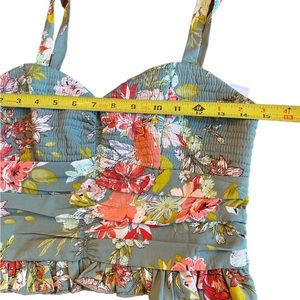 BOG Collection | Tops | Bog Collective Floral Ruched Ruffled Crop Top ...